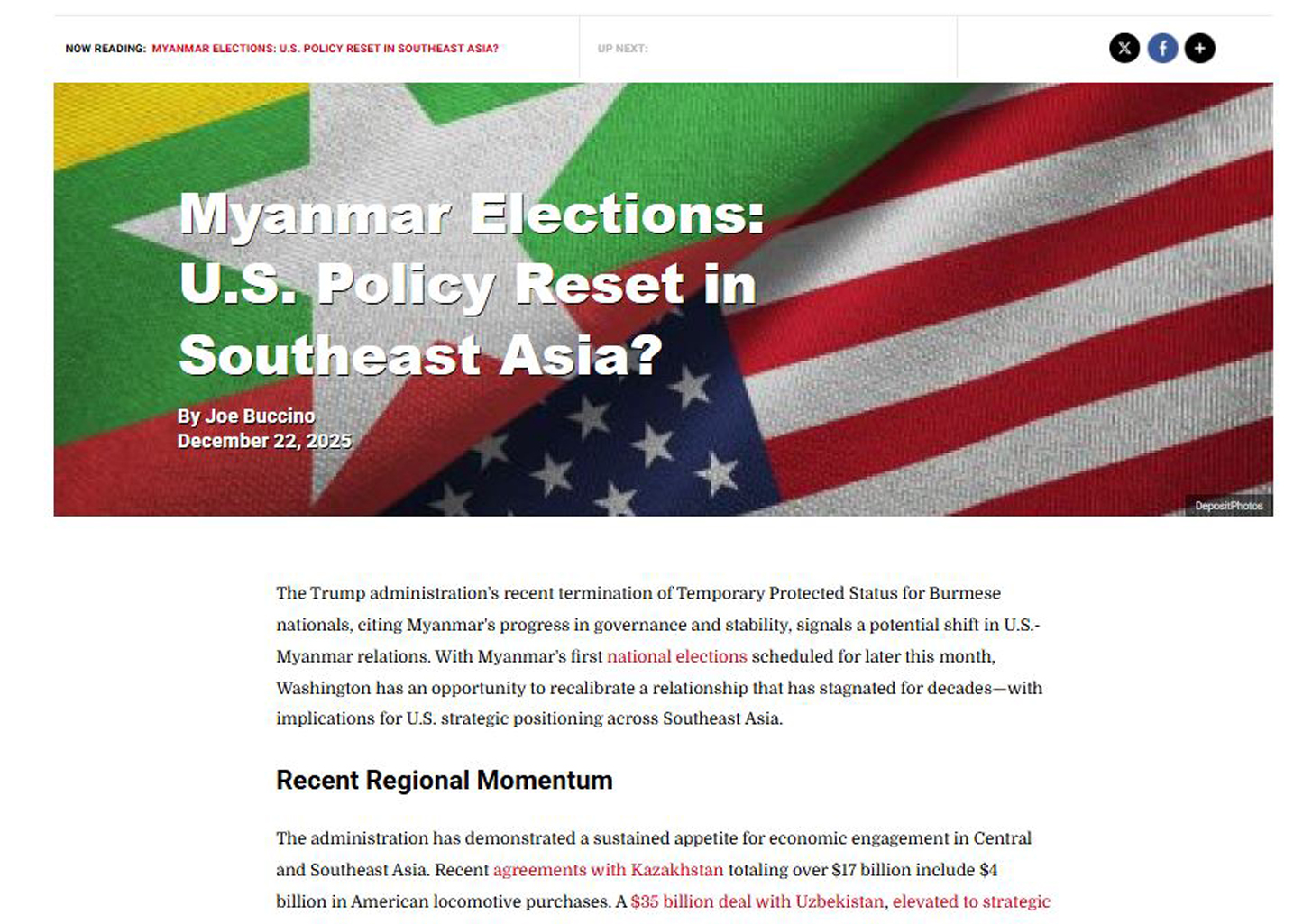 Retired US Army Colonel: Myanmar’s Elections Give Washington A Chance ...