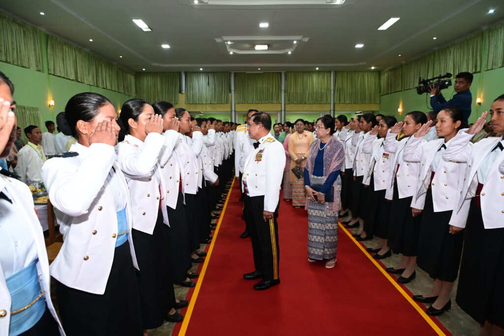 Female graduate officers of 12th Intake of OTS (Hmawby) honoured with ...