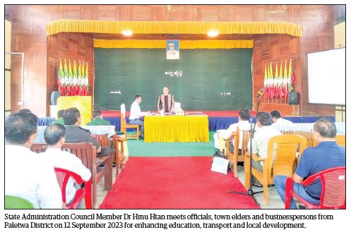 SAC member meets Paletwa officials, elders and business associations ...